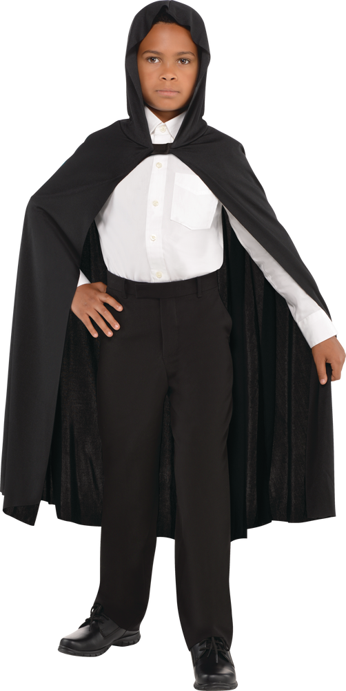 Kids' Cape with Hood, Black, One Size, Wearable Costume Accessory for ...