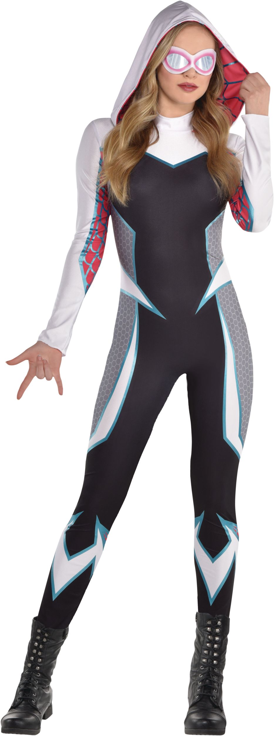 Women's Disney Marvel Spider-Man Ghost Spider-Man Black/White Jumpsuit ...