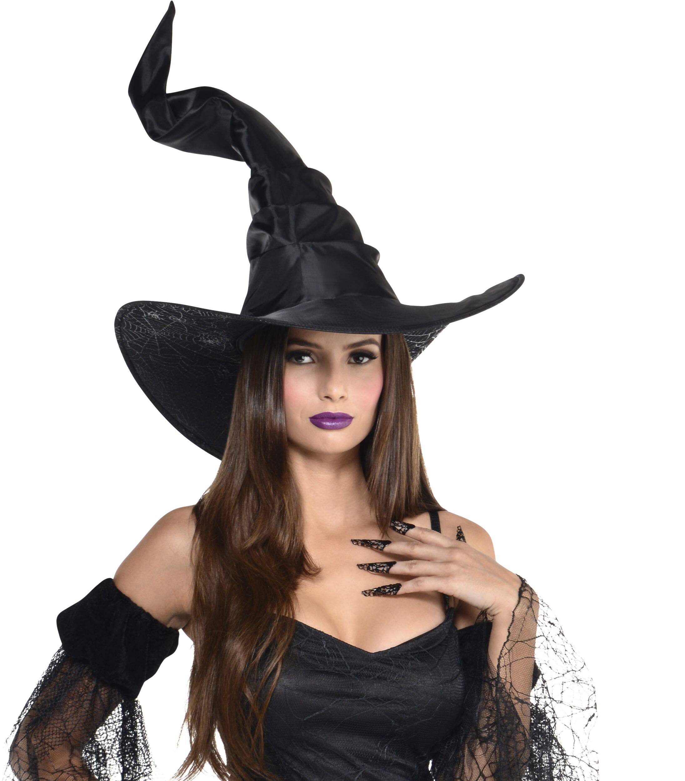 Witch Crooked Hat, Black, One Size, Wearable Costume Accessory for ...