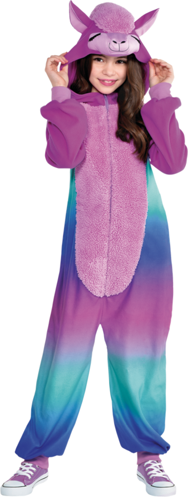 Costume de lama pour enfants, combinaison violette à capuchon, choix de ...