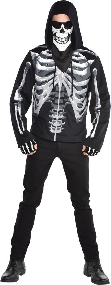 Skull Skeleton Bandana Face Mask, Black/White, One Size, Wearable ...