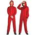 Adult Money Heist Bank Robber Red Jumpsuit with Hood & Mask Halloween ...