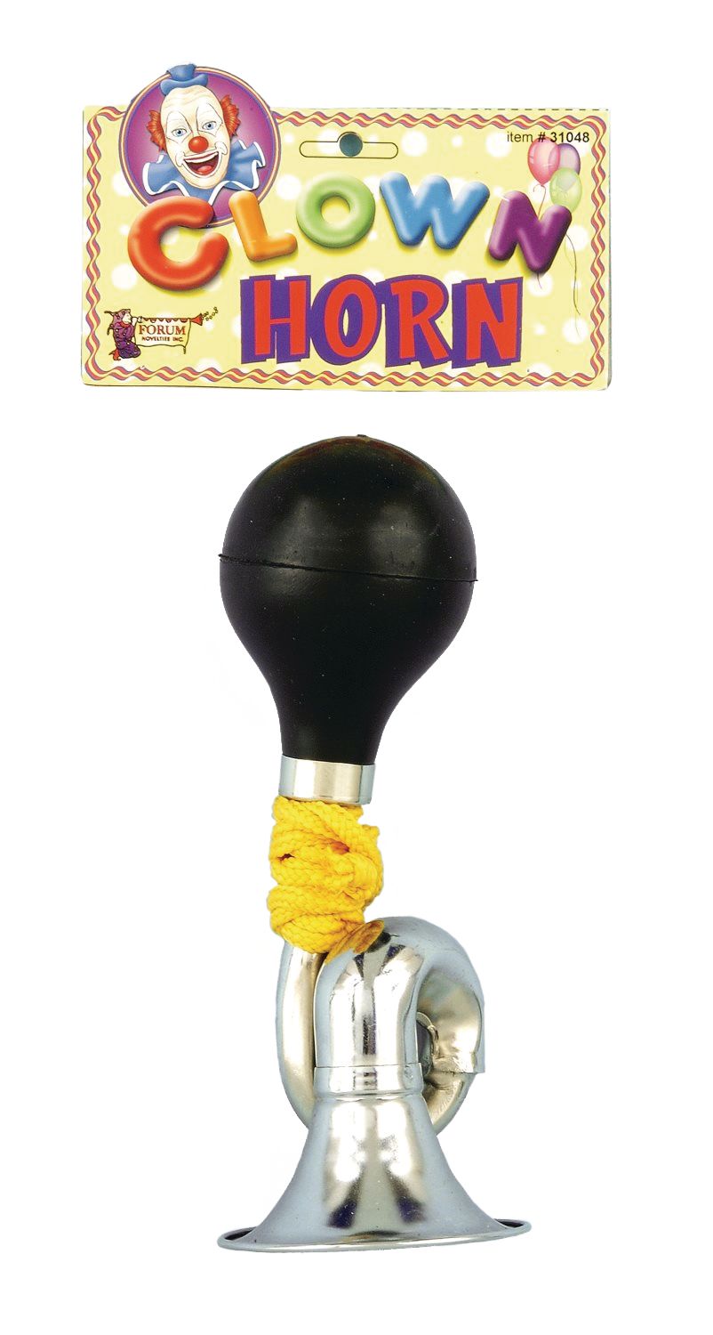 Clown Horn, Black/Silver, 12-in, Wearable Costume Prop for Halloween ...
