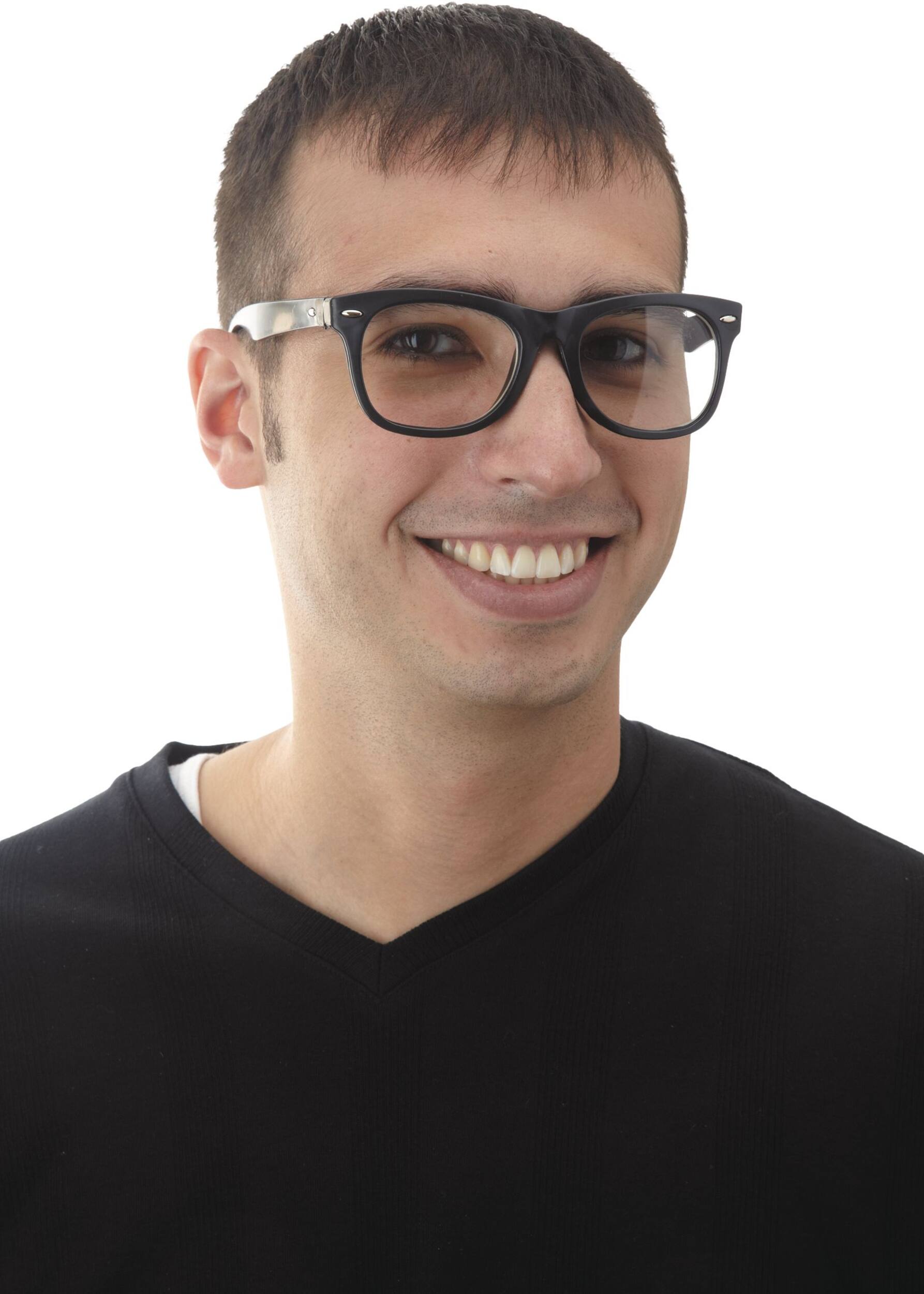 Classic Nerd Square Eyeglasses, Black, One Size, Wearable Costume ...