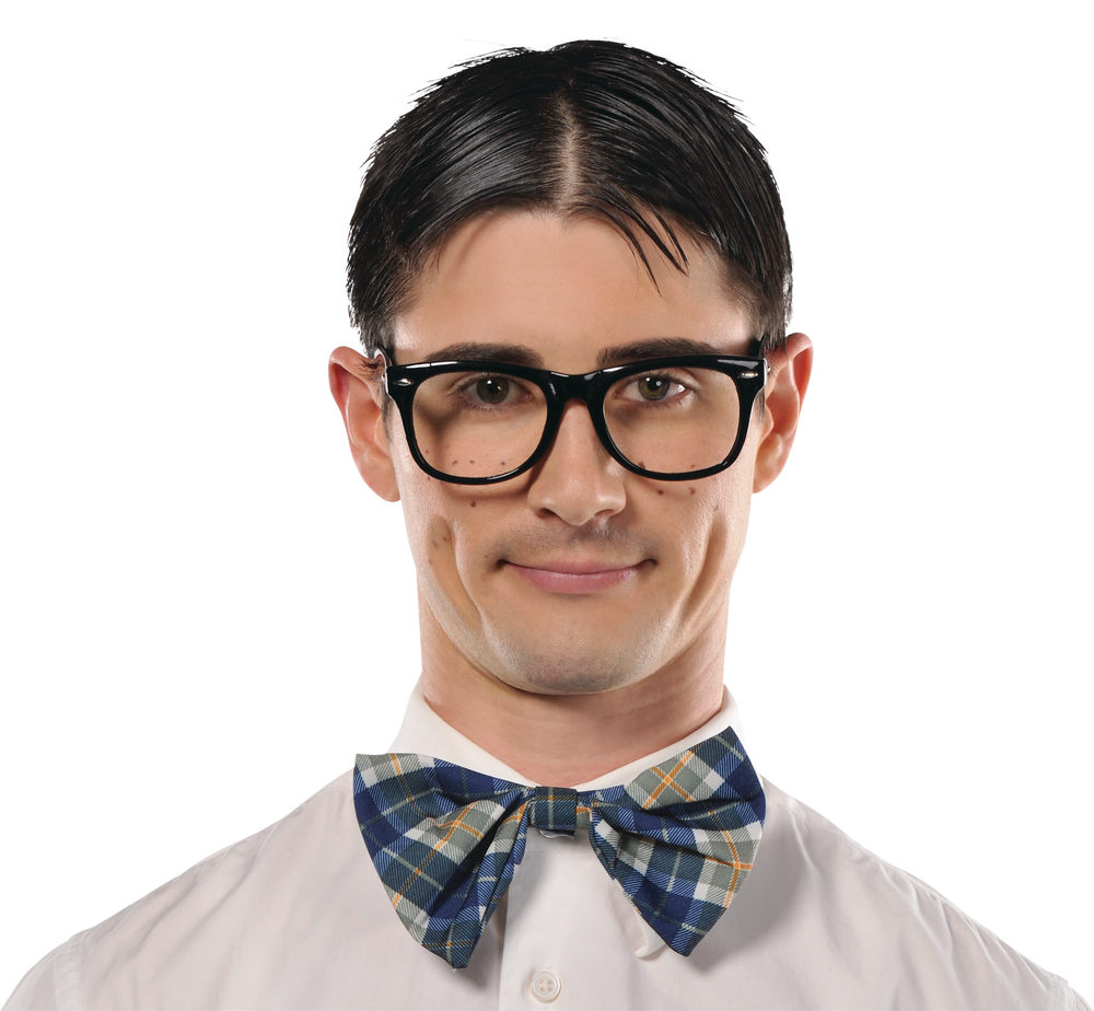 Classic Nerd Square Eyeglasses, Black, One Size, Wearable Costume ...