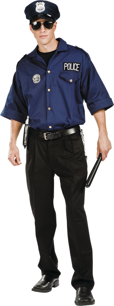 Police Shirt Party Costume, Adult, One Size | Party City