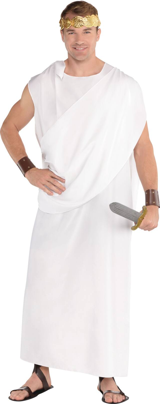 Adult Greek Drapped Toga, White, One Size, Wearable Costume Accessory ...