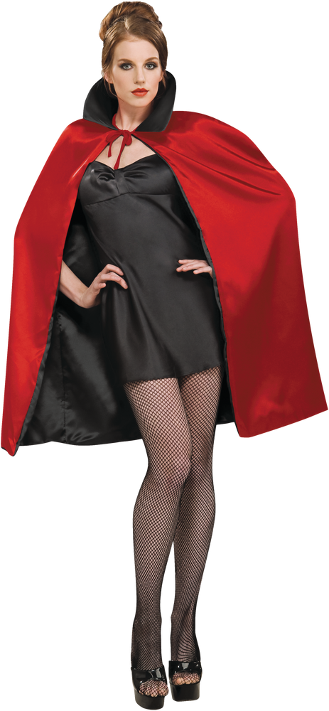 Adult Black & Red Reversible Vampire Cape | Party City