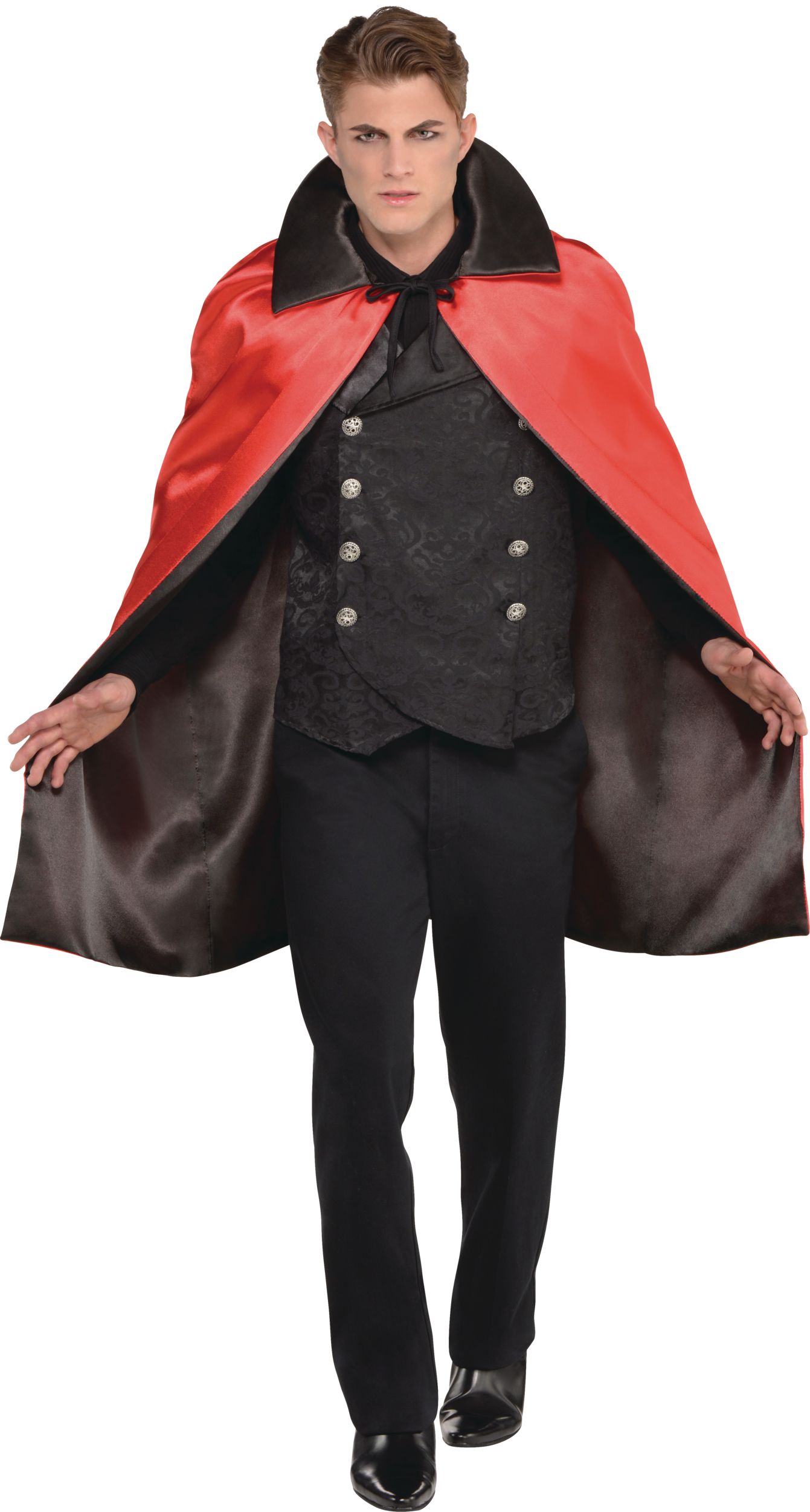 Adult Black & Red Reversible Vampire Cape | Party City