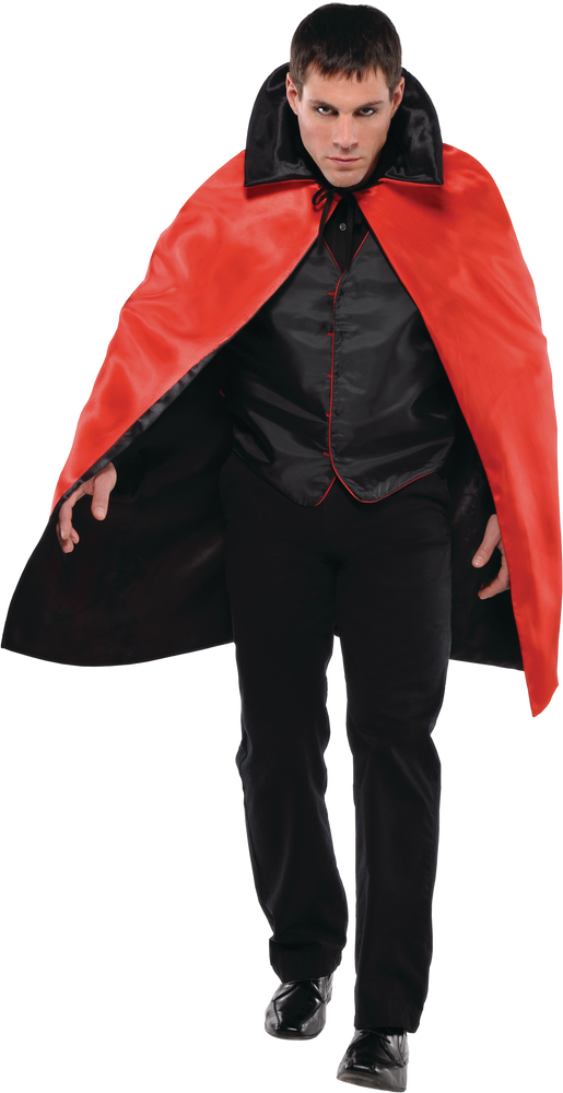 Adult Black & Red Reversible Vampire Cape | Party City