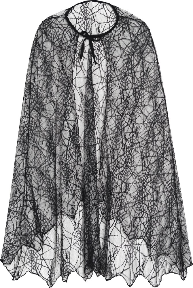 Adult Spider Web Lace Cape, Black, One Size, Wearable Costume Accessory ...
