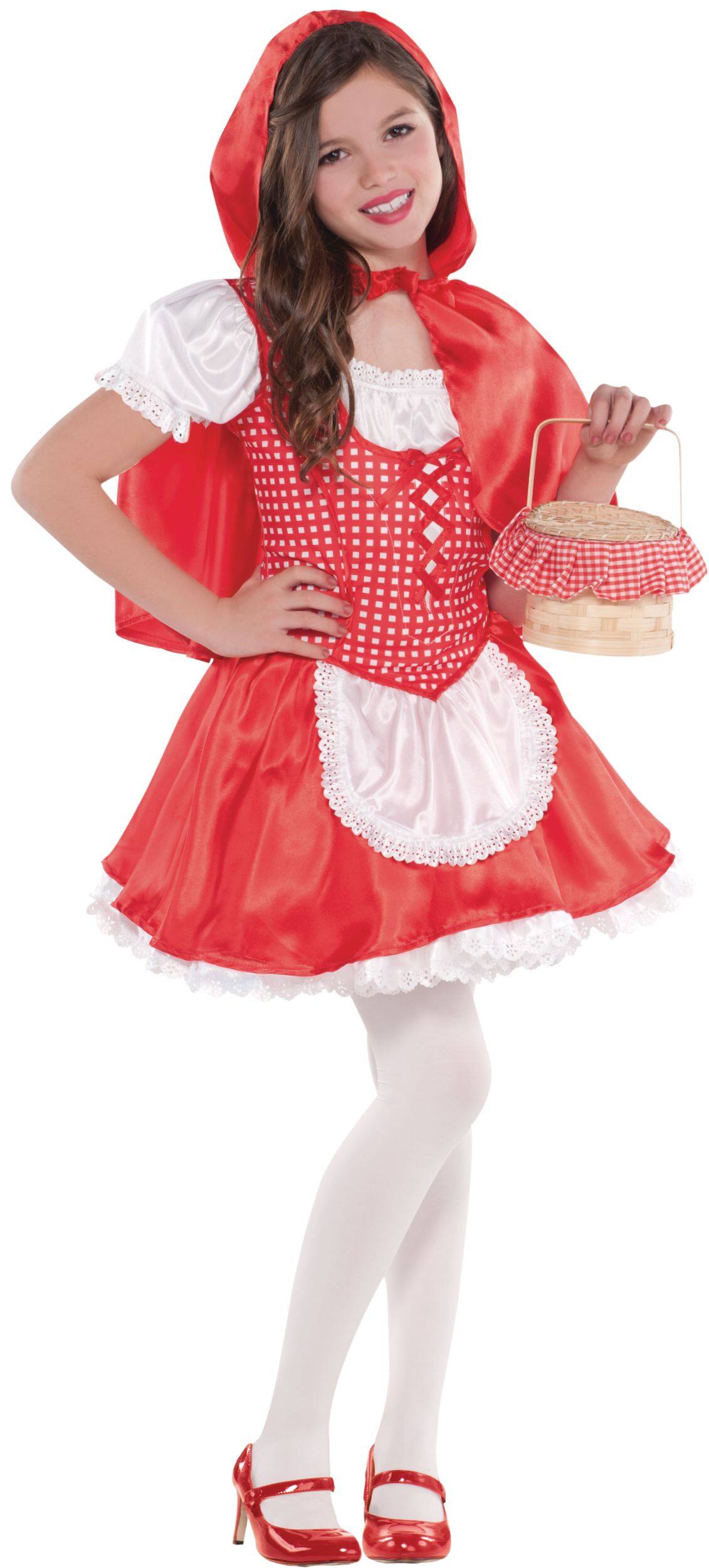 Kids' Little Red Riding Hood Red/White Dress with Cape & Hood Halloween ...