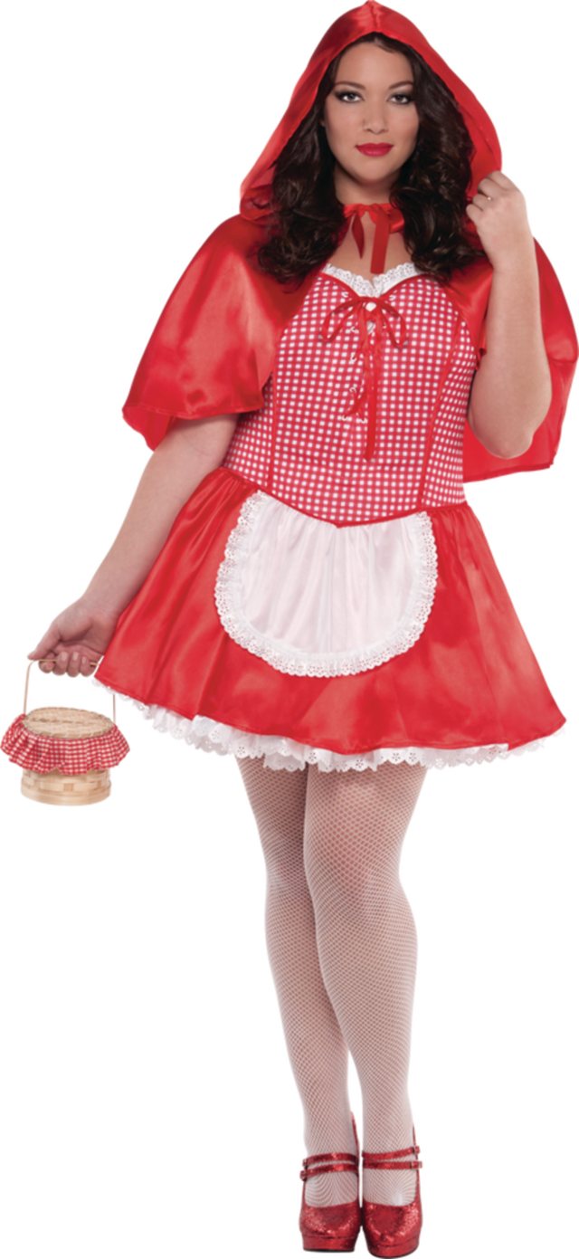 Womens Little Red Riding Hood Redwhite Dress With Cape And Hood
