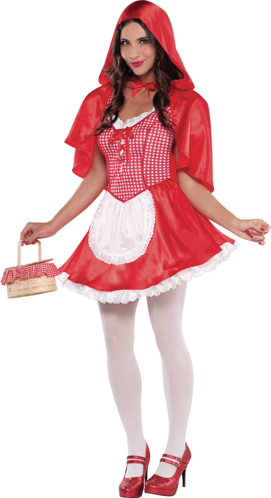Costume du petit chaperon rouge pour femmes, robe rouge/blanche avec ...