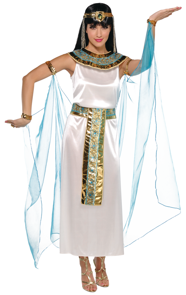 Women's Cleopatra White Dress with Cape & Headband Halloween Costume ... Women's Cleopatra White Dress with Cape & Headband Halloween Costume ...