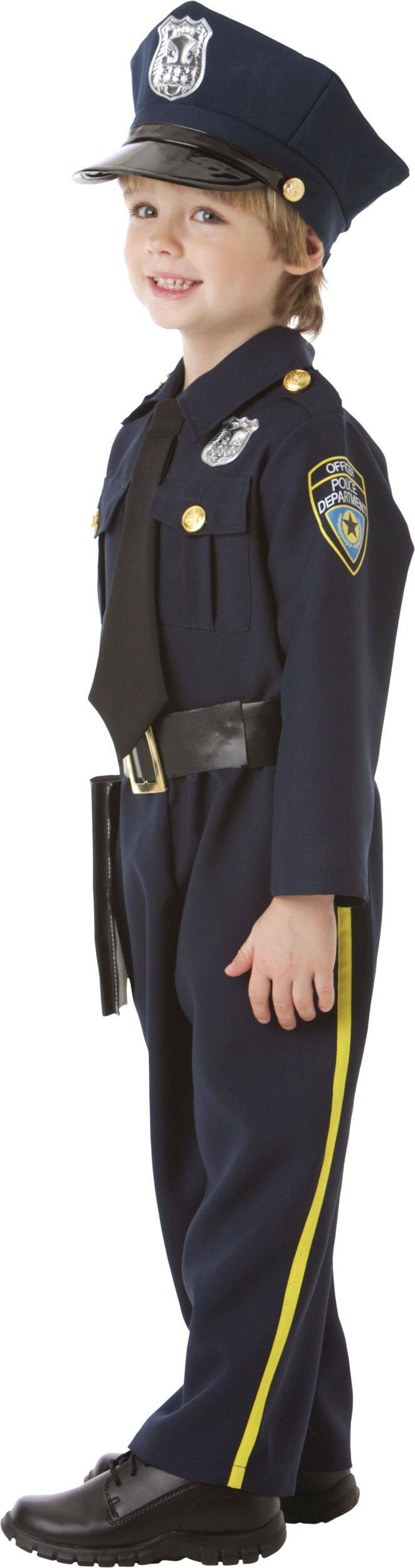 Toddler & Kids' Cop Police Officer Blue Outfit with Shirt/Pants/Hat ...