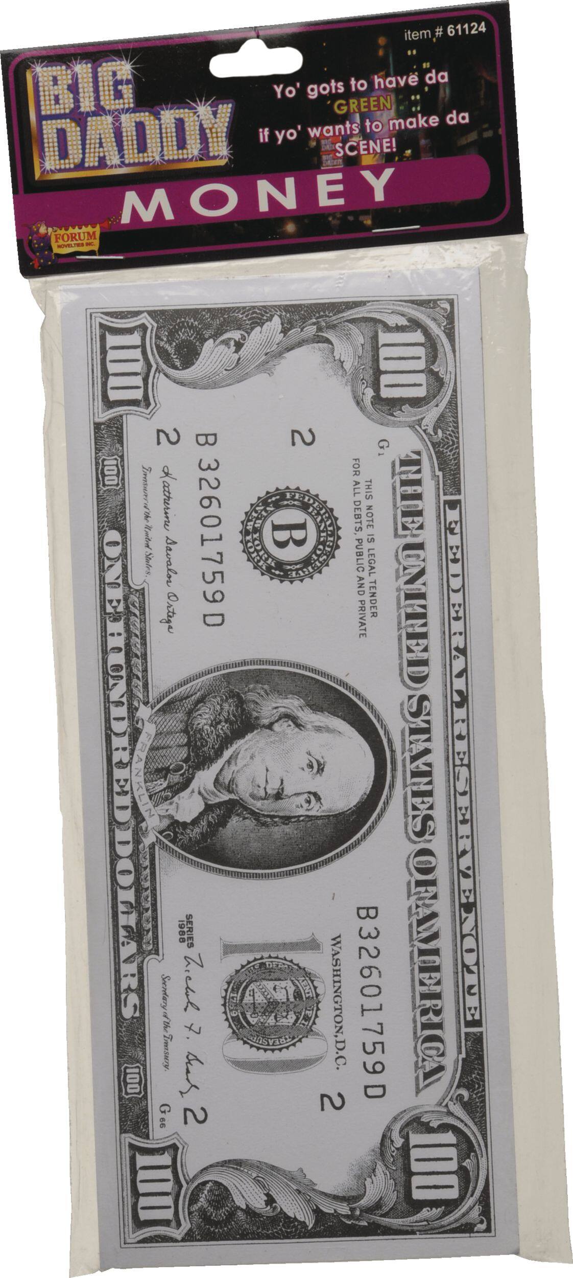 Big Daddy Fake Money, Green, One Size, 40-pk, Costume Prop for ...