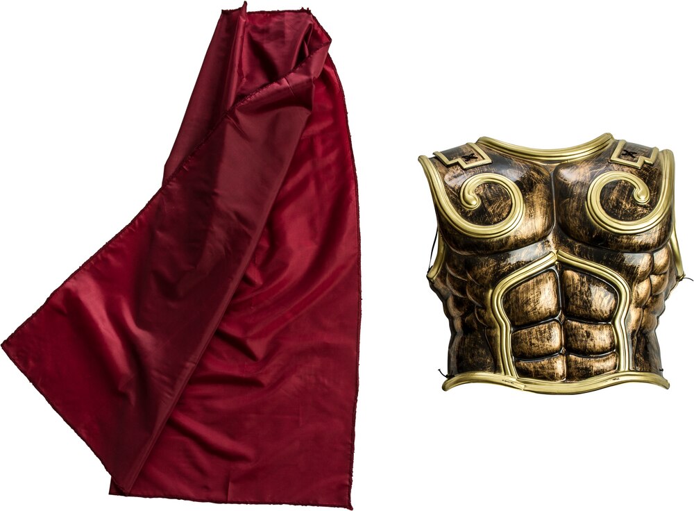 Adult Halloween Costume Greek Chest Plate with Cape | Party City