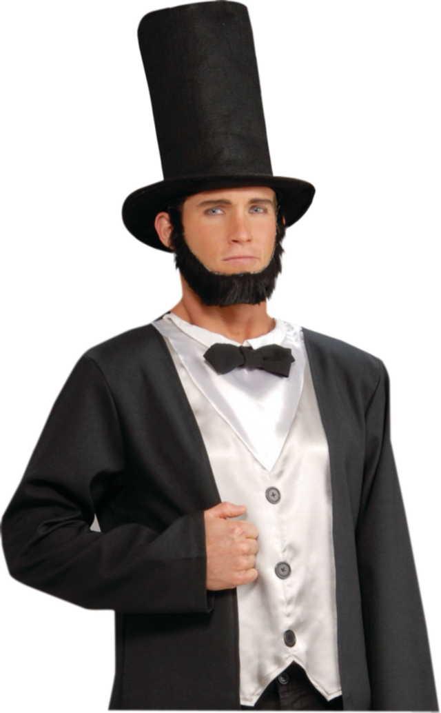 Abraham Lincoln Stovepipe Top Hat, Black, One Size, Wearable Costume ...