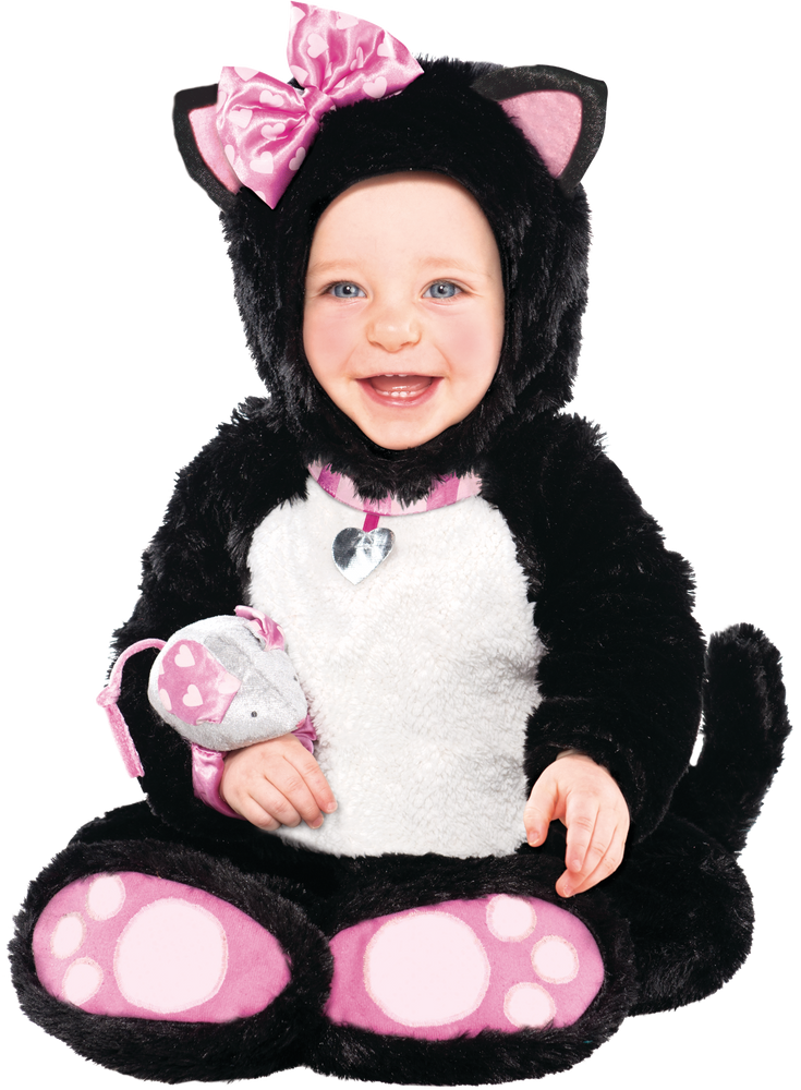 Costume de tout petit chaton, bébés, combinaison noir/blanc avec ...