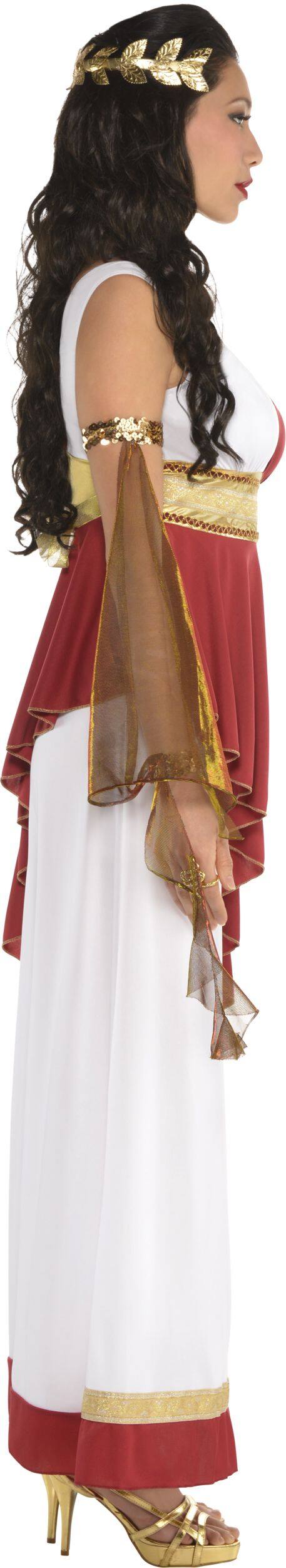 Women's Imperial Empress GoddessWhite/Red Toga with Belt & Wrist Bands ...