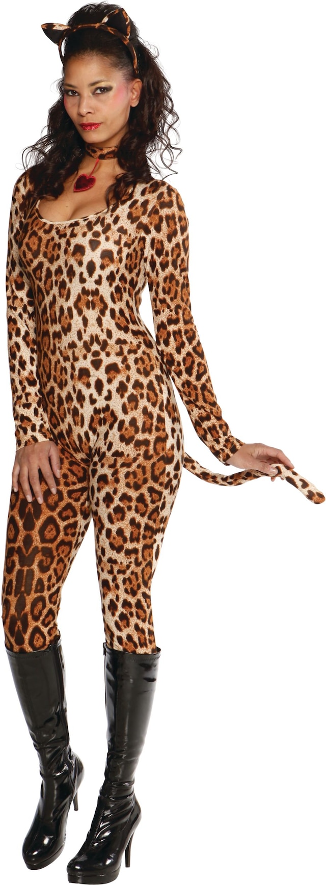 Leopard Catsuit Costume, Brown, Adult, One Size | Party City
