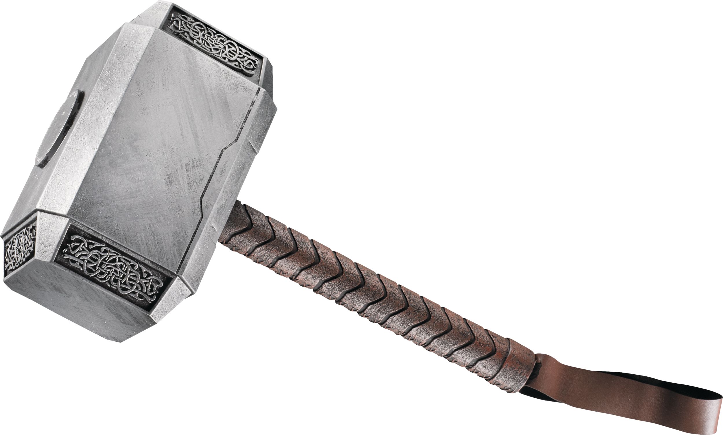 Disney Marvel Thor Mjolnir Hammer Weapon, Silver/Brown, 24-in, Wearable ...