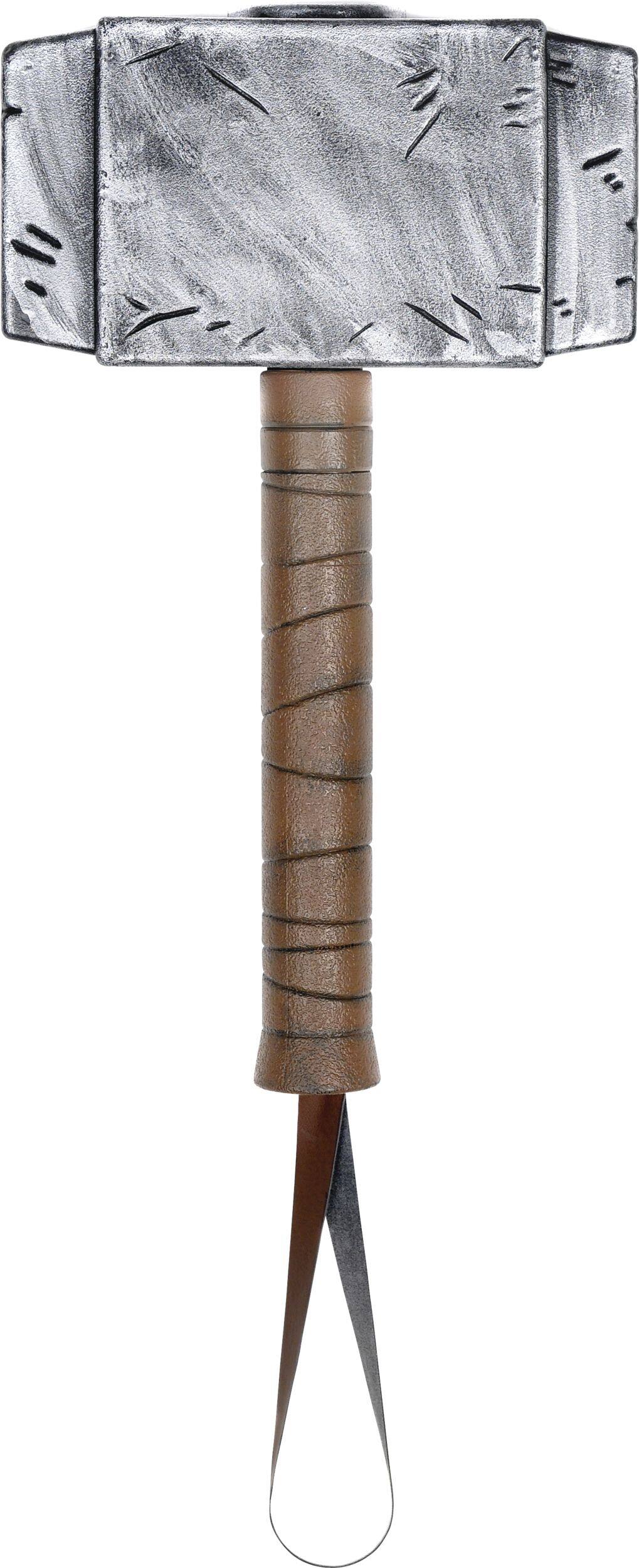 Disney Marvel Thor Mjolnir Hammer Weapon, Silver/Brown, 24-in, Wearable ...