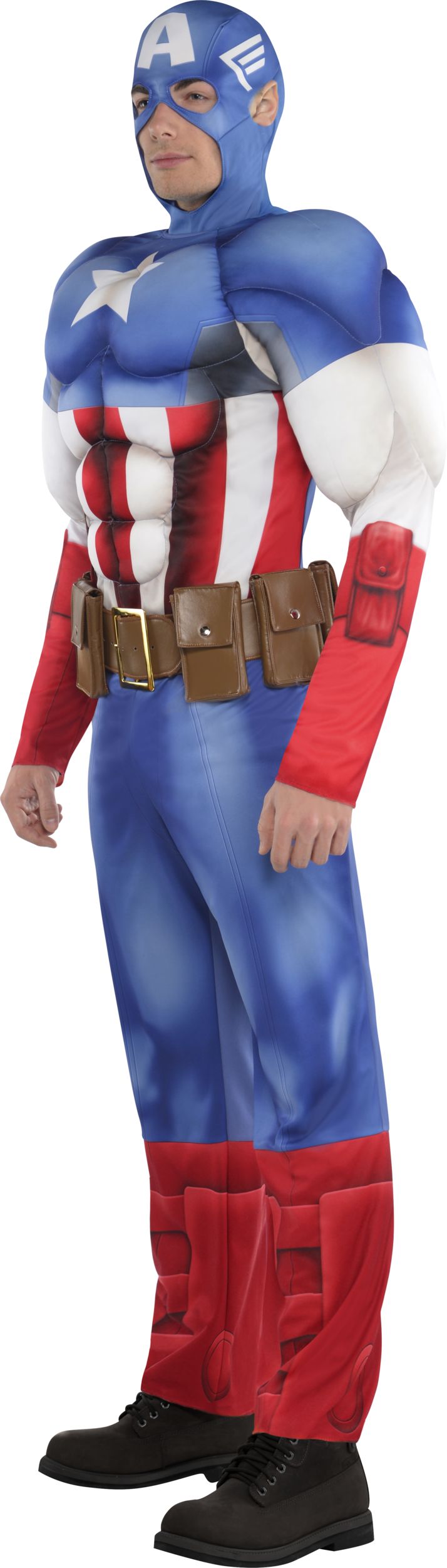 Men's Disney Marvel Captain America Blue/Red Padded Jumpsuit with Mask ...
