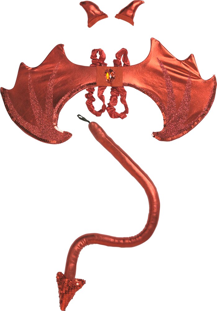 Devil Kit with Horns, Wings & Tail, Red, One Size, 3-pk, Wearable Costume Accessories for ...