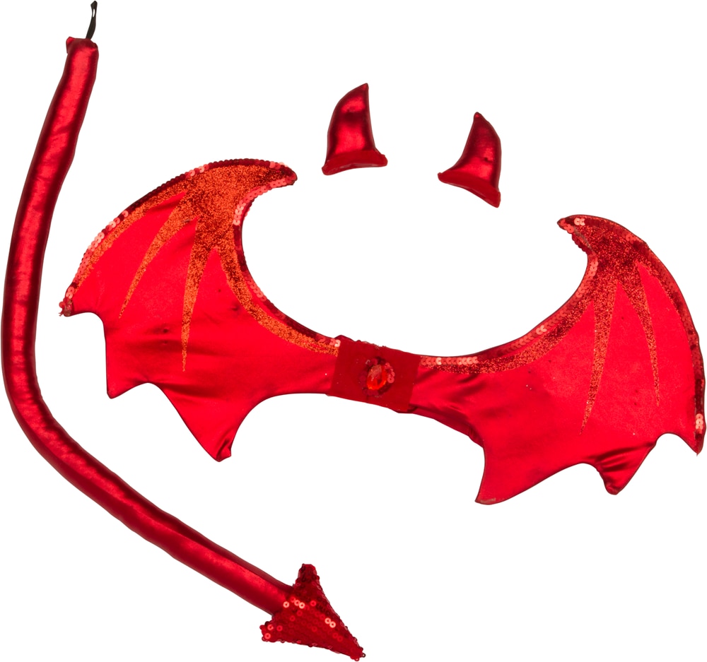 Devil Kit with Horns, Wings & Tail, Red, One Size, 3-pk, Wearable Costume Accessories for ...
