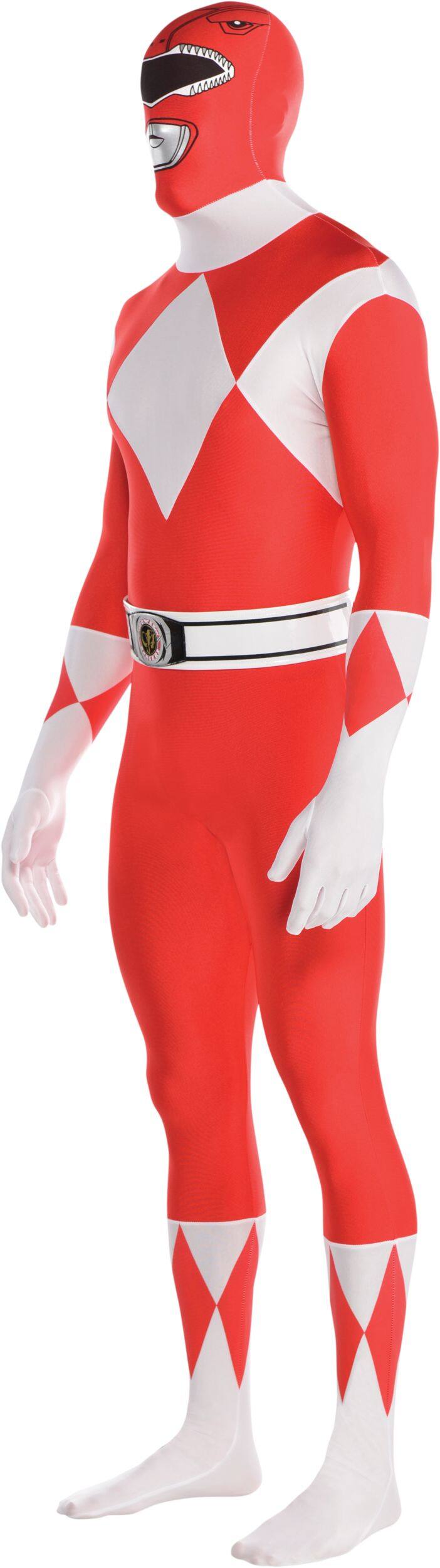 Men's Power Rangers Dino Fury Red Jumpsuit with Mask Halloween Costume ...