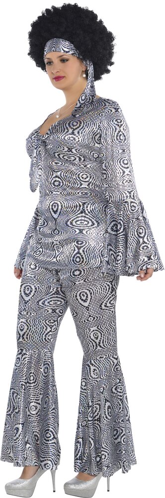 Women's Dancing Queen Disco Blue Outfit with Shirt/Pants/Headscarf ...