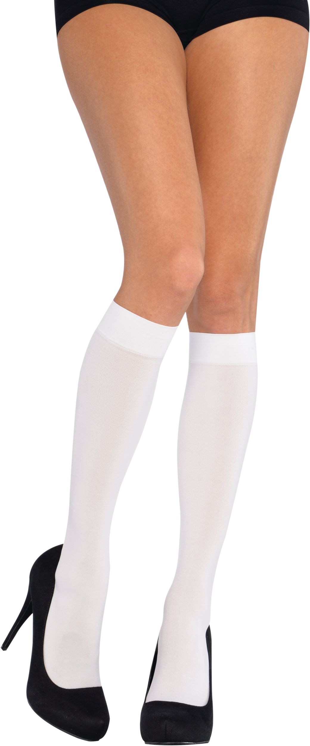 Adult Knee-High Stocking Tights, White, One Size, Wearable Costume ...