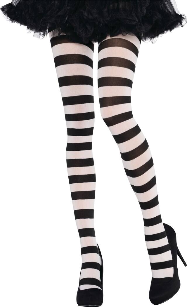 Adult Semi Opaque Seamless Tights Assorted Colours Striped One Size