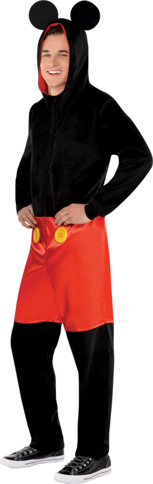Men's Disney Mickey Mouse Red/Black Jumpsuit with Ears & Tail Halloween ...