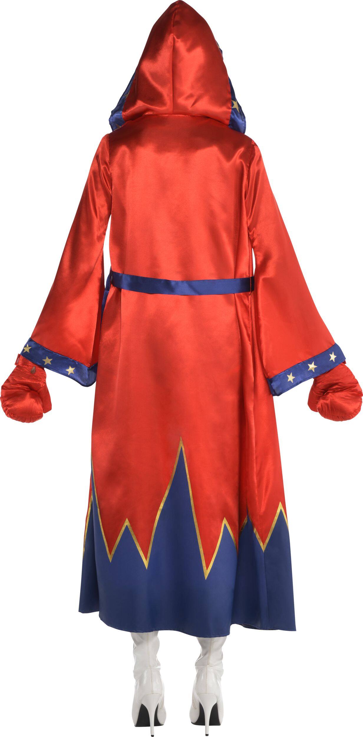 Women's Knockout Boxer Blue/Red Outfit with Robe/Top/Short/Gloves ...