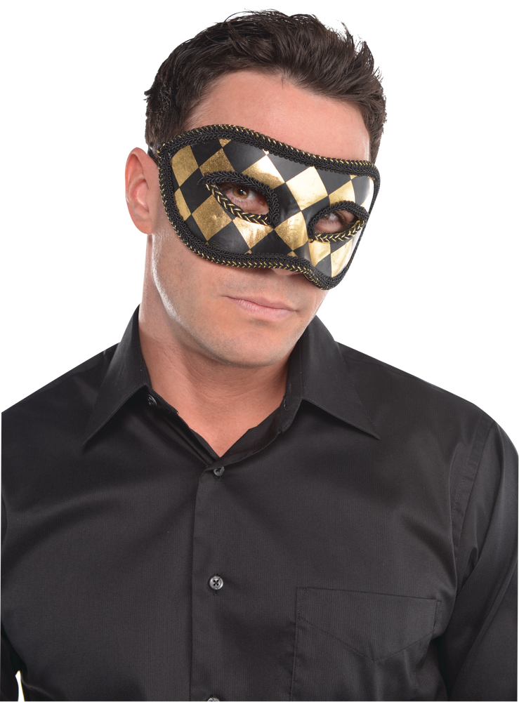 DC Birds of Prey Harlequin Masquerade Mask, Black/Gold, One Size ...