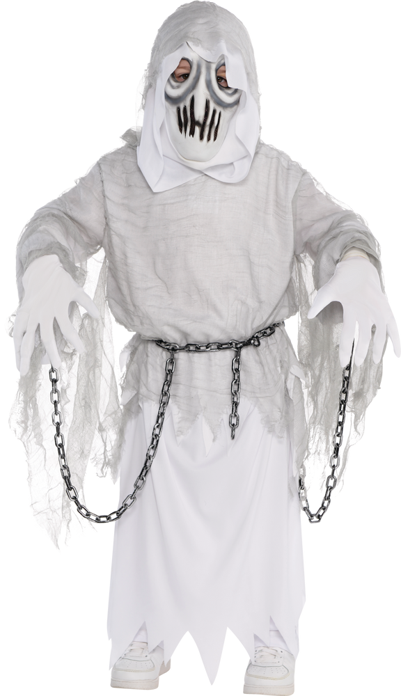 Kids' Creepy Spirit Ghost White Robe with Mask & Gloves Halloween ...