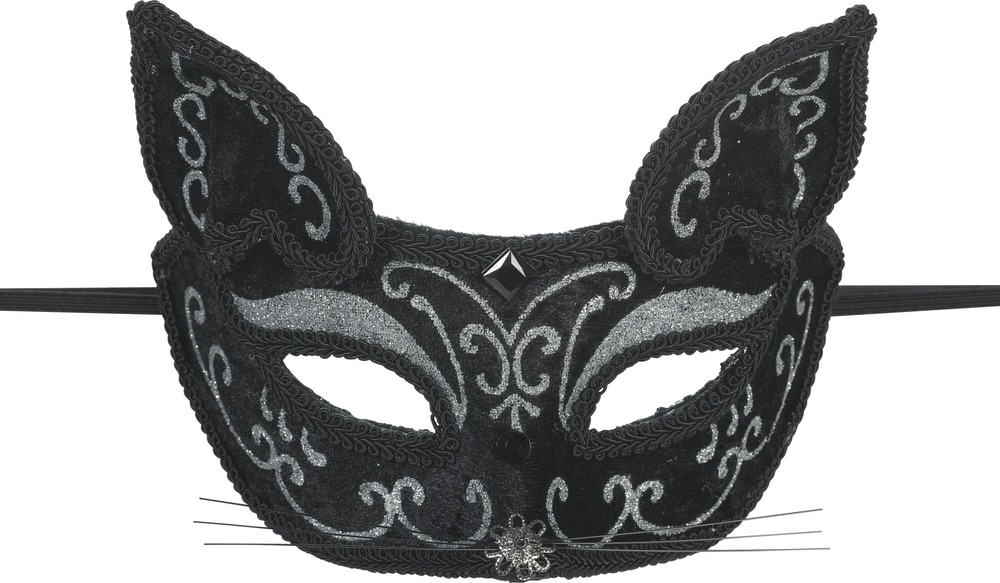 Cat Velour Eye Mask, Black, One Size, Wearable Costume Accessory for ...