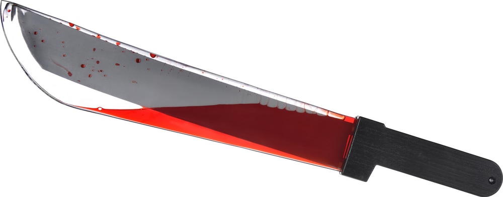 Slasher Bleeding Machete Knife Weapon, Red/Black, 21-in, Wearable ...