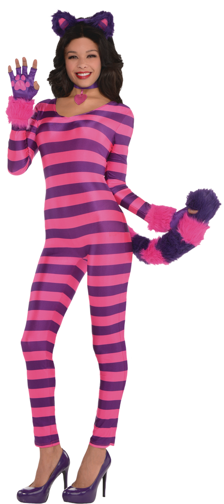 Womens Disney Alice In Wonderland Cheshire Cat Pink Dress With Tail