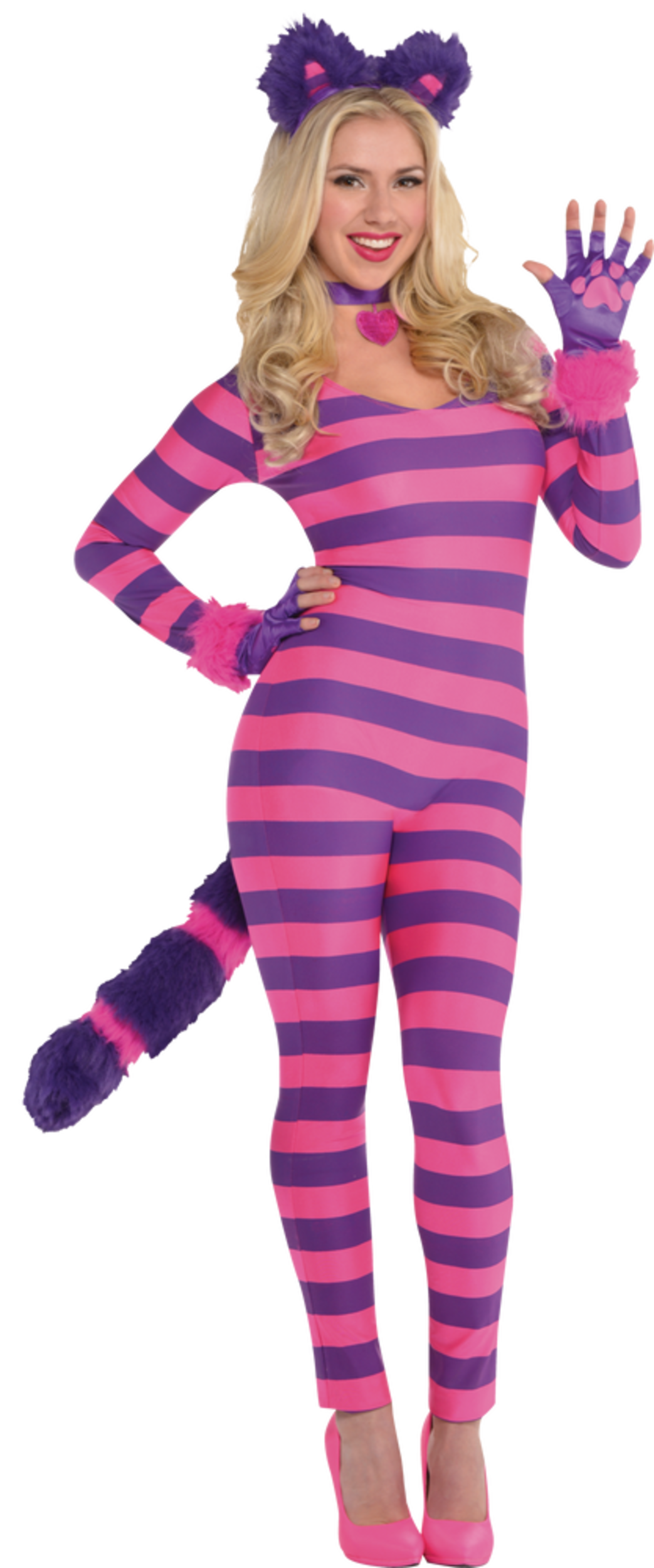 Womens Disney Alice In Wonderland Cheshire Cat Pink Dress With Tail