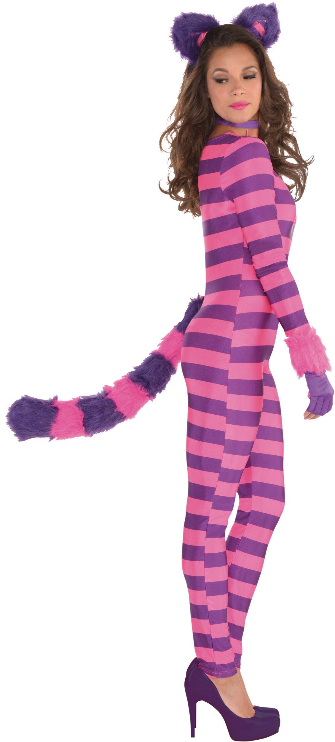 Womens Disney Alice In Wonderland Cheshire Cat Pink Dress With Tail