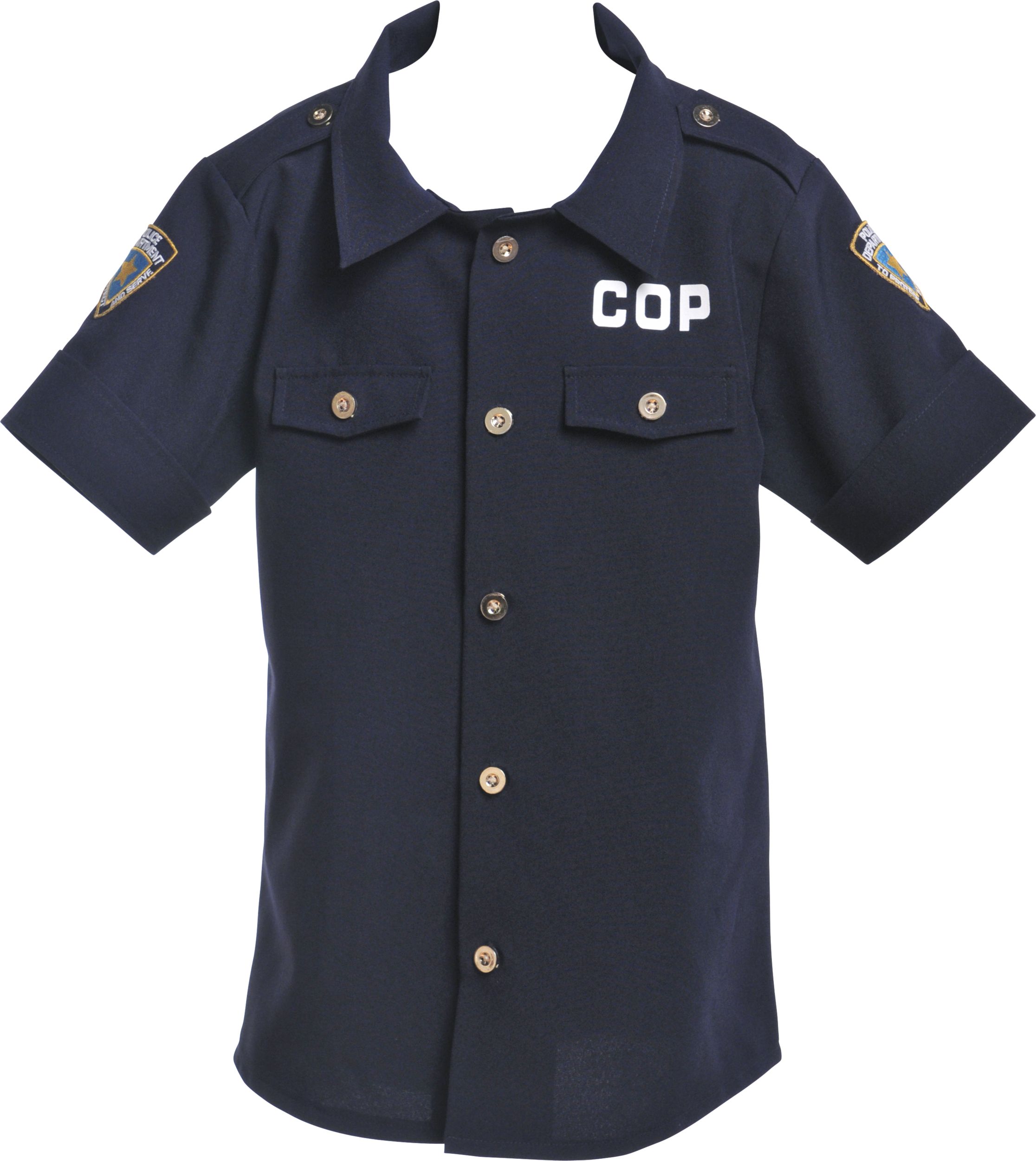 Kids' Cop Shirt, Blue, One Size | Party City
