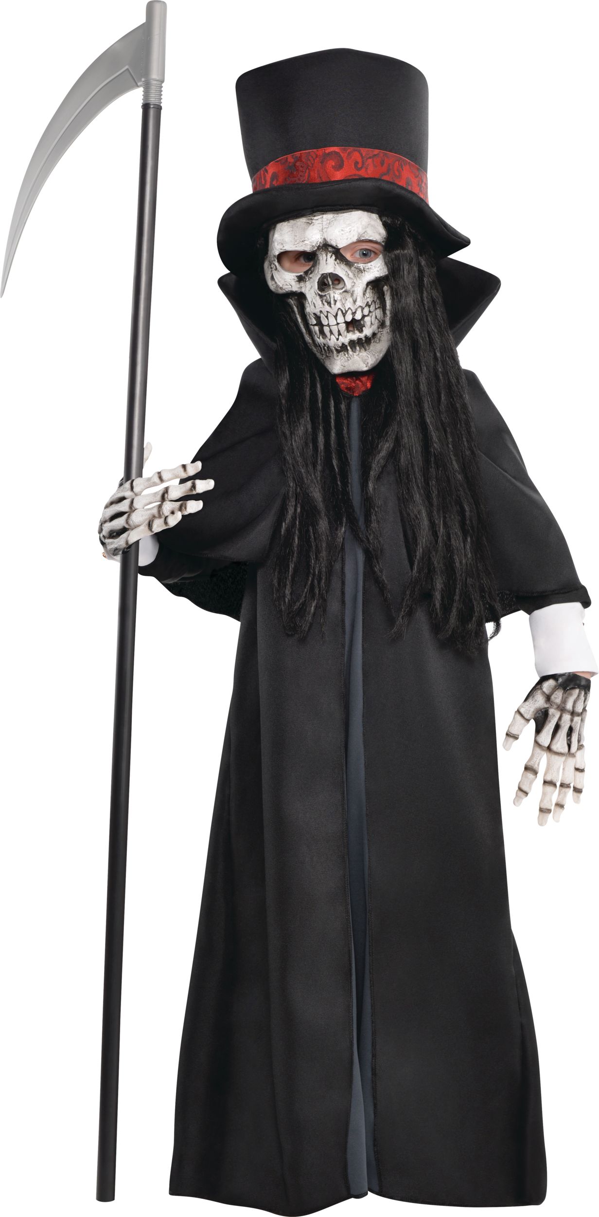 Kids' Dapper Death Reaper Black Outfit with Hat/Mask/Cape Halloween ...