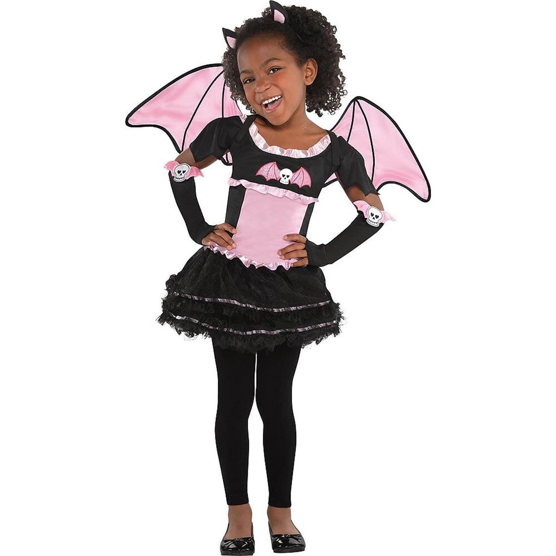 Kids' Bat Black/Pink Dress with Headband & Wings Halloween Costume ...
