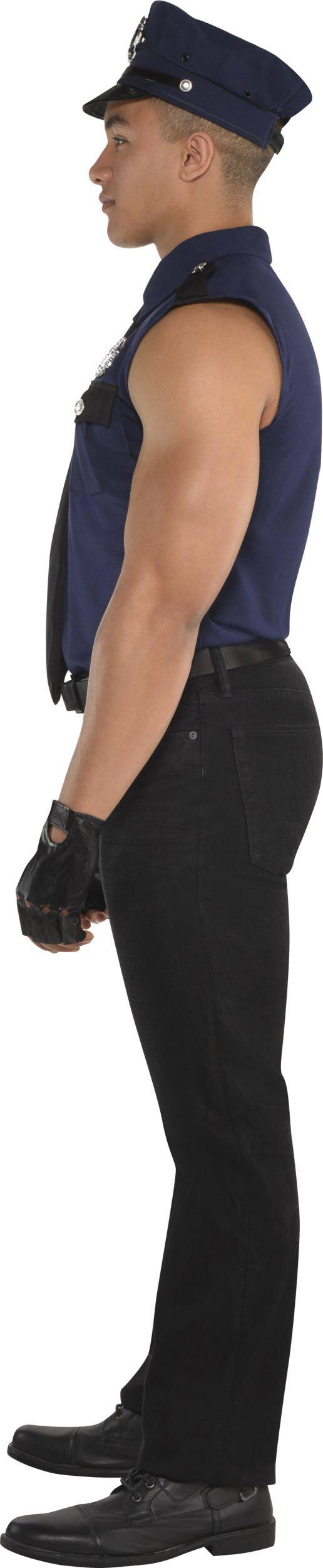 Men's Cop Police Officer Blue Outfit with Shirt/Gloves/Tie Halloween ...