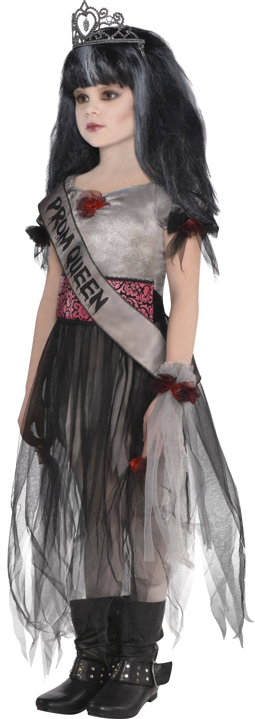 Kids' Prom Queen Zombie Corpse Grey Dress with Tiara/Belt/Corsage/Sash ...