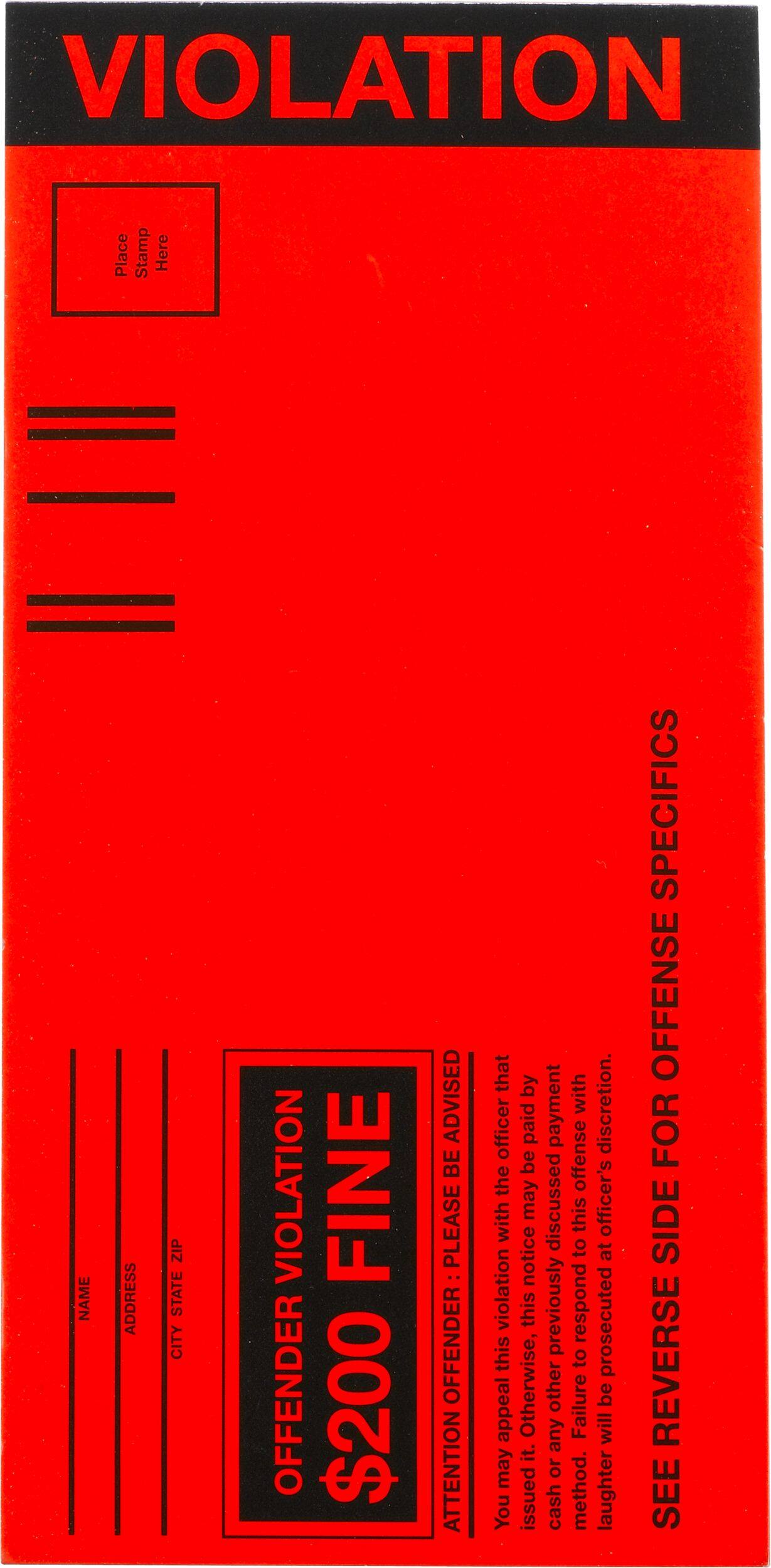 Late to Party Violation Traffic Paper Tickets, Red, 7-in, 15-pk, Favour ...